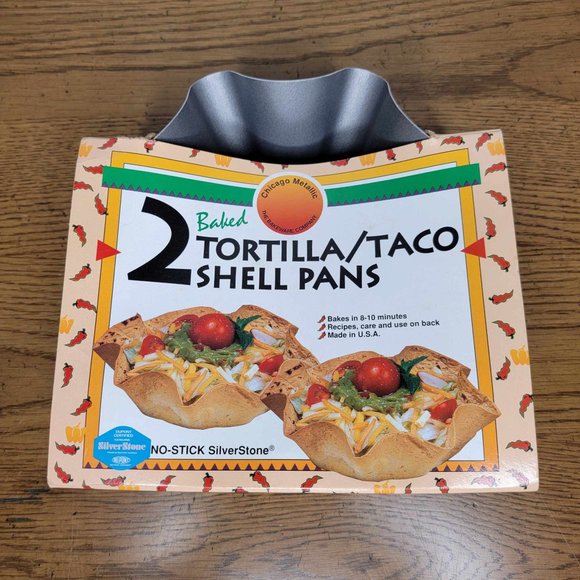 Kitchen | Chicago Metallic 2 Baked Tortilla Taco Shell Pans Nonstick ...